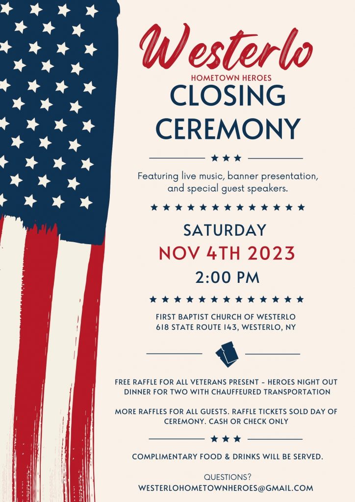 Closing Ceremony Information - Town of Westerlo