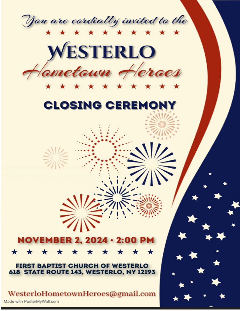 Hometown Heroes Closing Ceremony - Town of Westerlo
